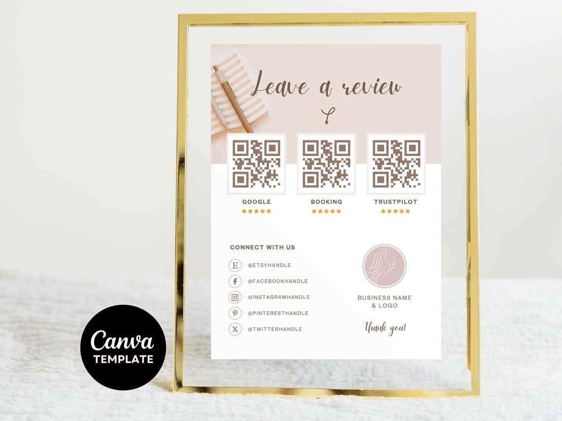 Leave Us a Review Scan QR Code Sign | Customer Feedback Google Review ...