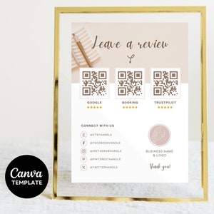 Leave Us a Review Scan QR Code Sign | Customer Feedback Google Review ...
