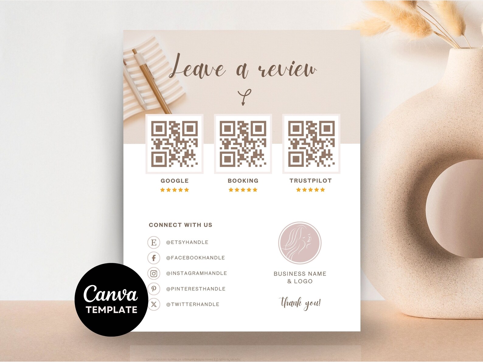 Leave Us a Review Scan QR Code Sign | Customer Feedback Google Review ...