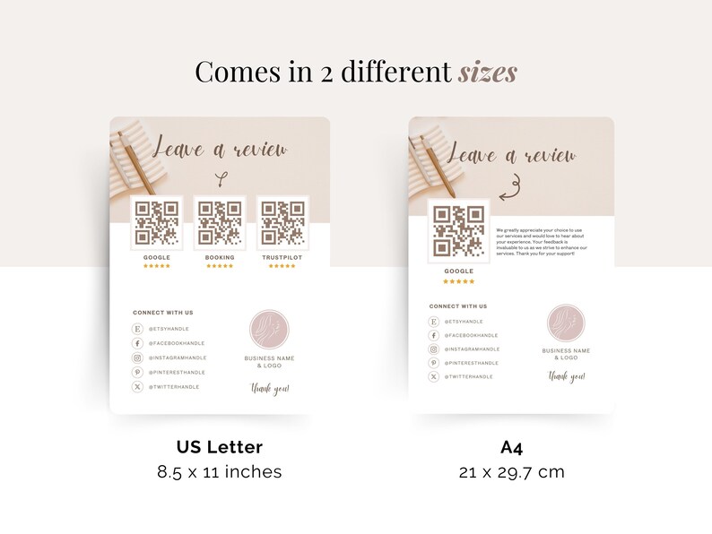 Leave Us a Review Scan QR Code Sign | Customer Feedback Google Review ...