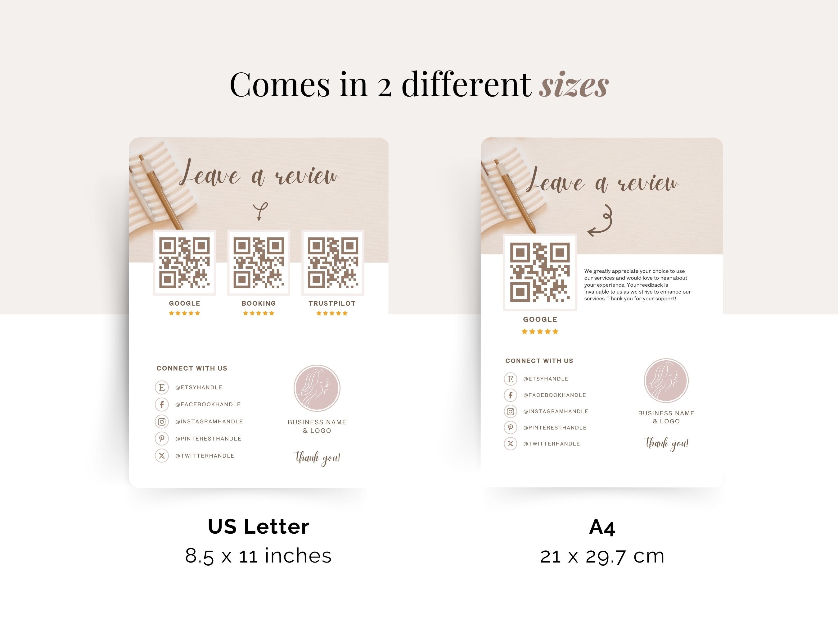 Leave Us a Review Scan QR Code Sign | Customer Feedback Google Review ...