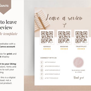 Leave Us a Review Scan QR Code Sign | Customer Feedback Google Review ...