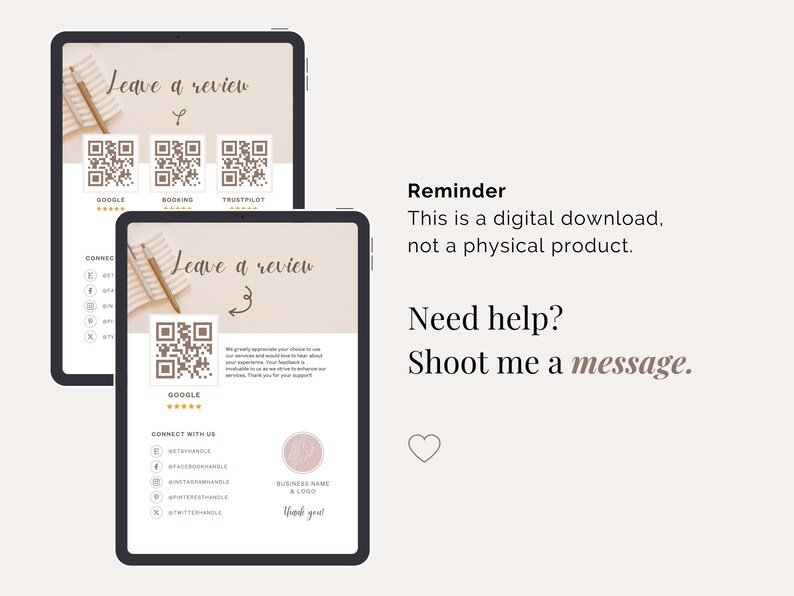 Leave Us a Review Scan QR Code Sign | Customer Feedback Google Review ...