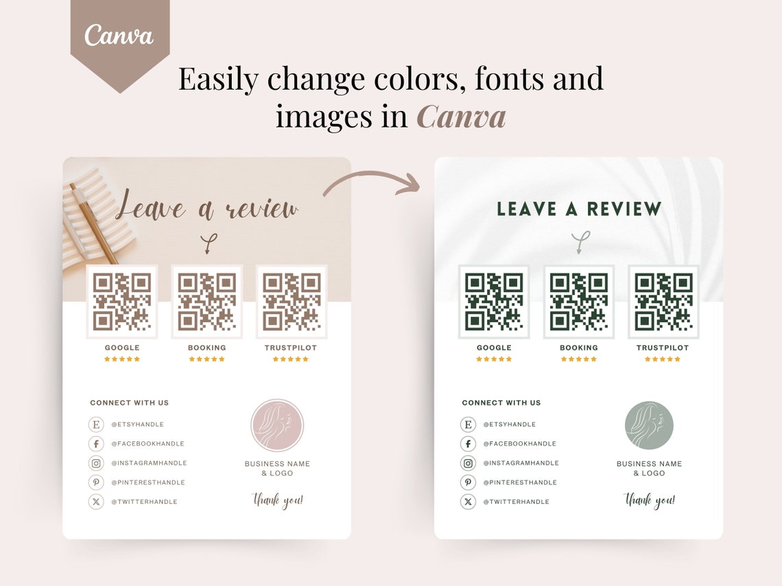 Leave Us a Review Scan QR Code Sign | Customer Feedback Google Review ...