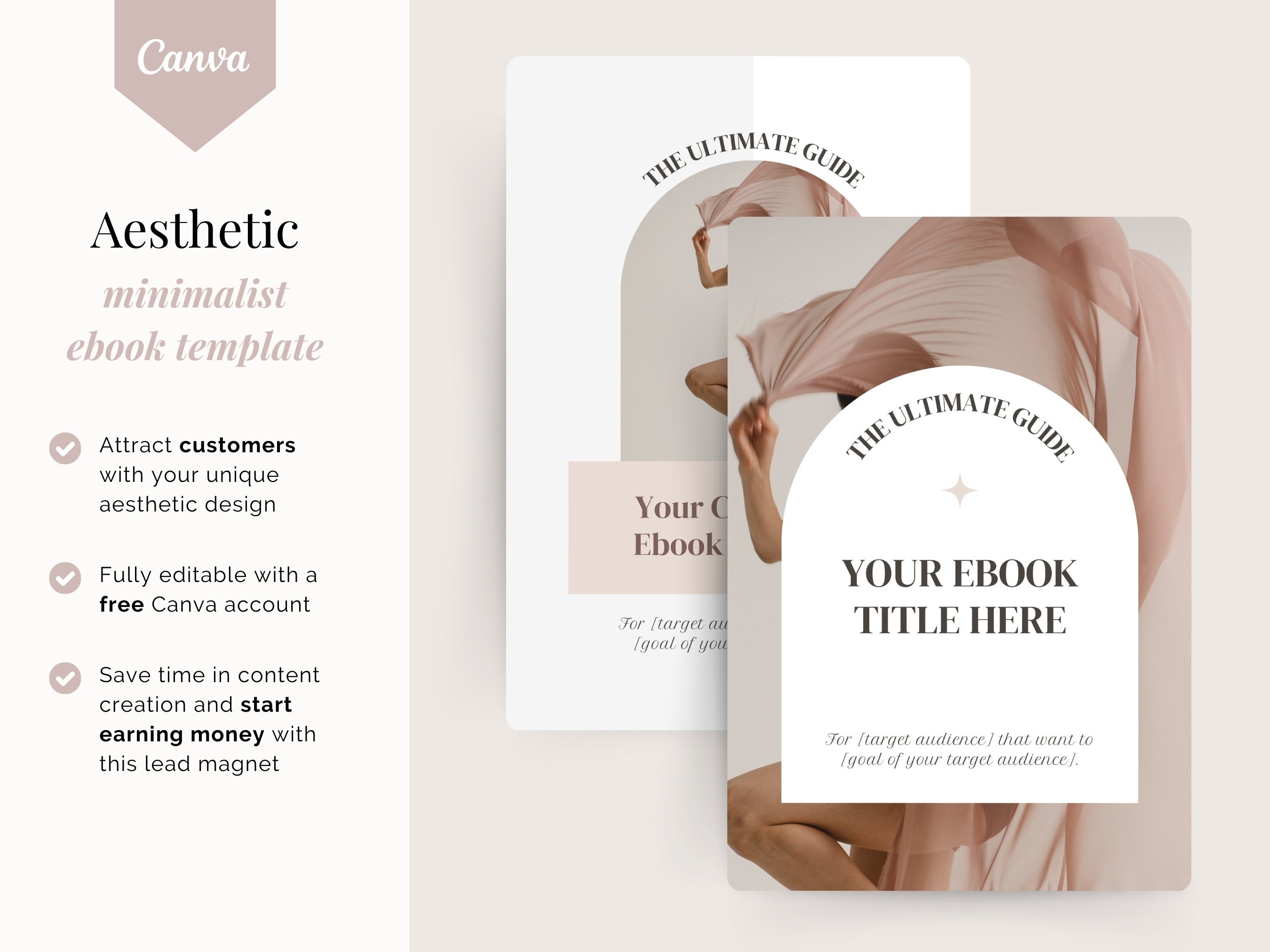 Aesthetic Minimalist Lead Magnet Ebook Template for Coaches | Fully ...