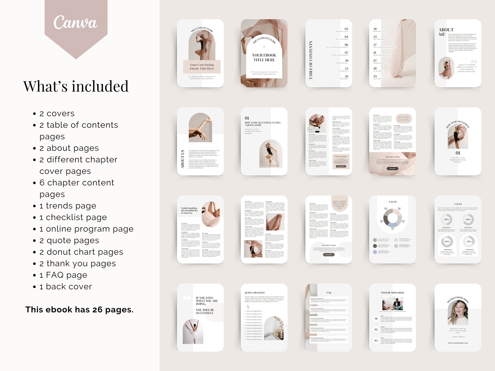Aesthetic Minimalist Lead Magnet Ebook Template for Coaches | Fully ...