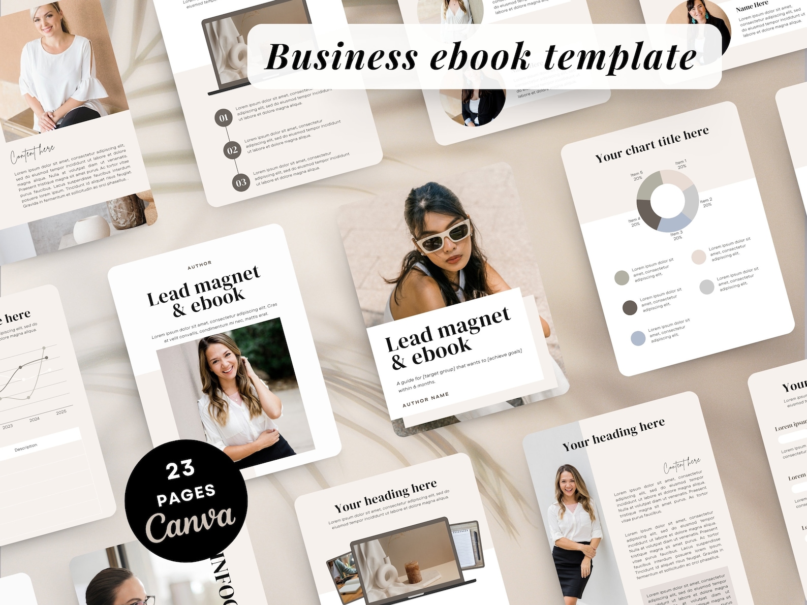 Beige Aesthetic Lead Magnet Ebook Template for Coaches | Fully Editable ...