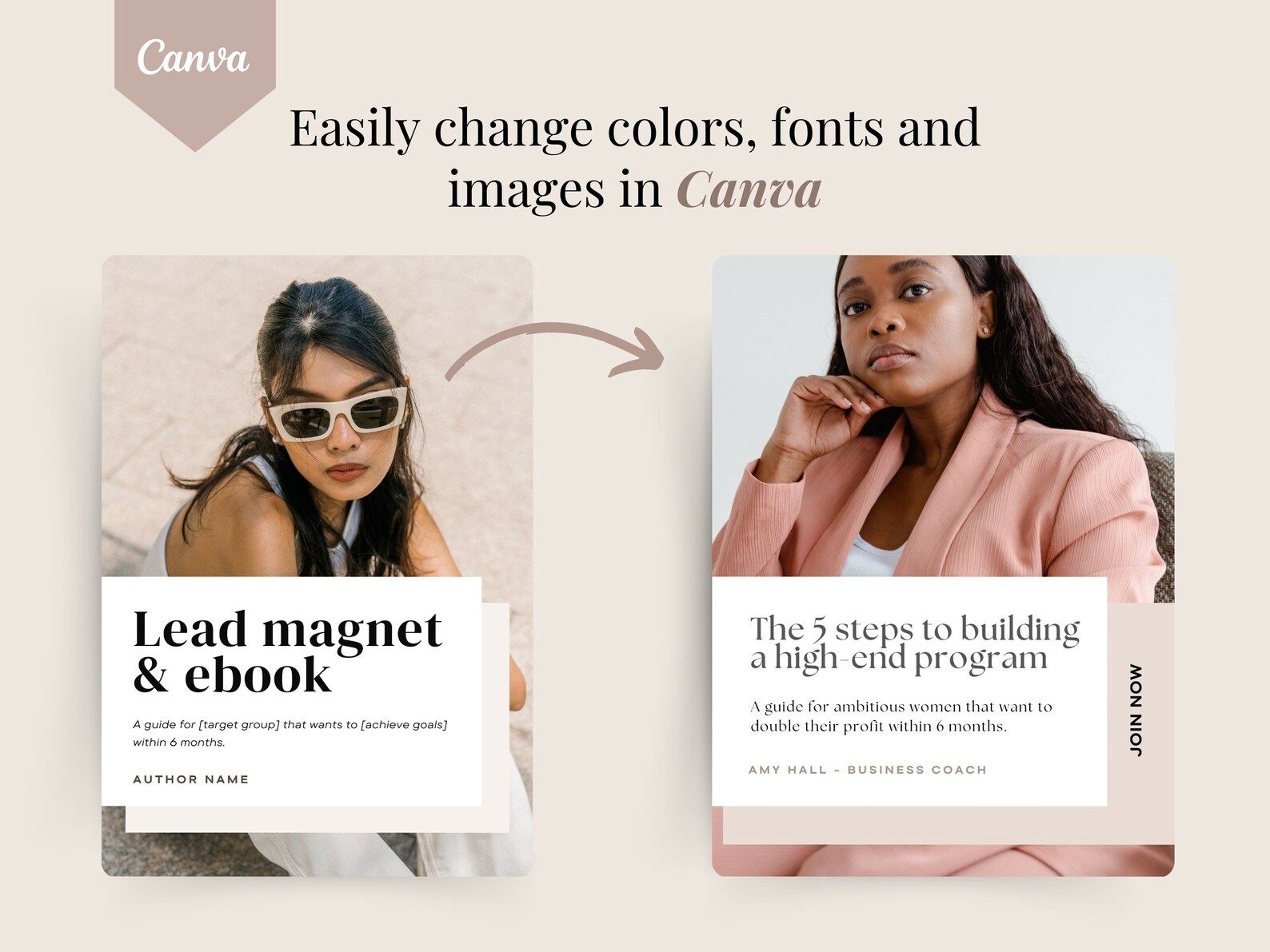 Beige Aesthetic Lead Magnet Ebook Template for Coaches | Fully Editable ...