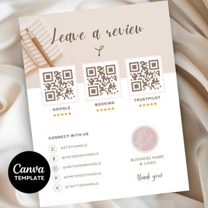 Leave Us a Review Scan QR Code Sign | Customer Feedback Google Review ...