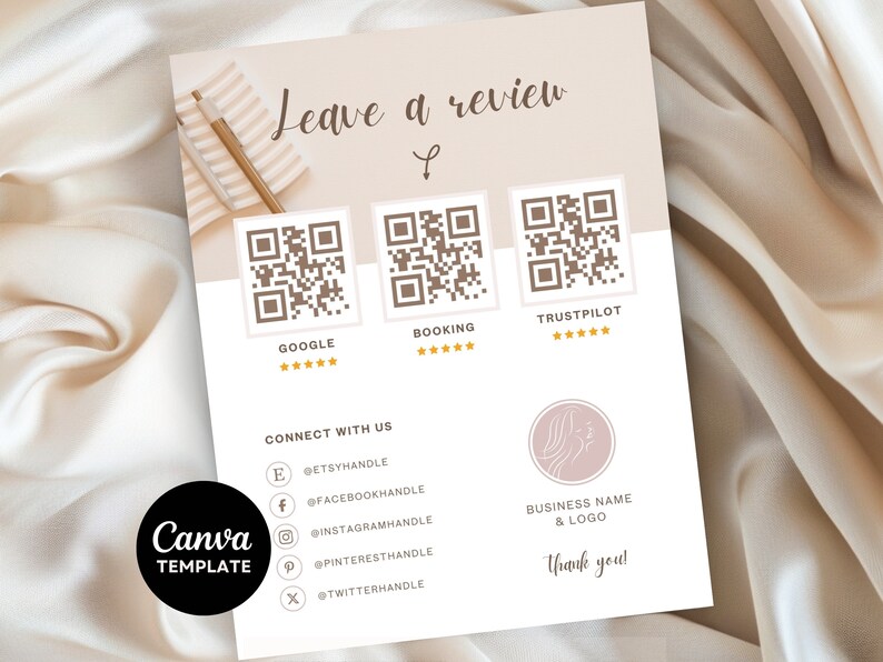 Leave Us a Review Scan QR Code Sign | Customer Feedback Google Review ...