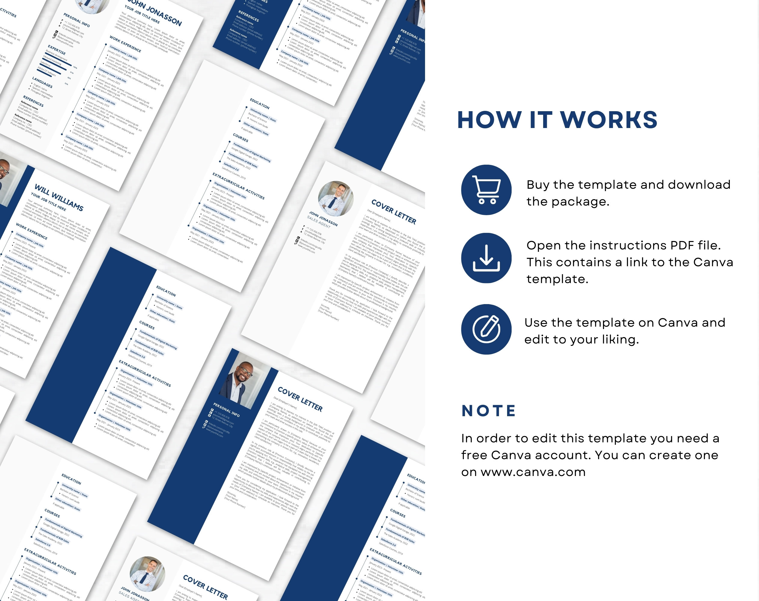 Professional Resume / CV for Men: ATS Friendly and Fully - Etsy