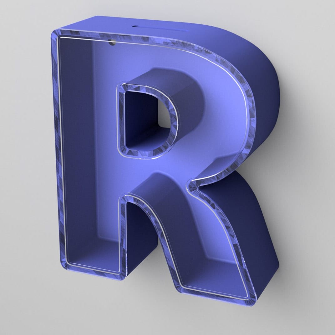 Unique 3D Print File – Letter R Piggy Bank – Wall Hanging or Stand-up ...
