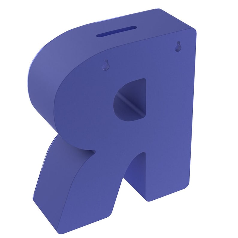Unique 3D Print File – Letter R Piggy Bank – Wall Hanging or Stand-up ...