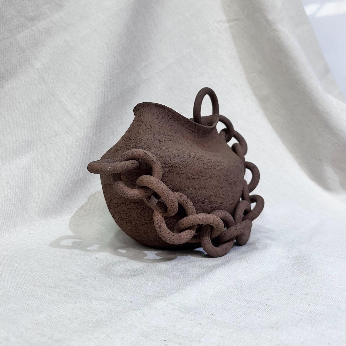 RA || Handmade Stoneware Chain Vase | Sculptural Minimalist Ceramic ...