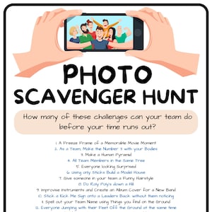 Photo Scavenger Hunt Printable for Kids - Etsy