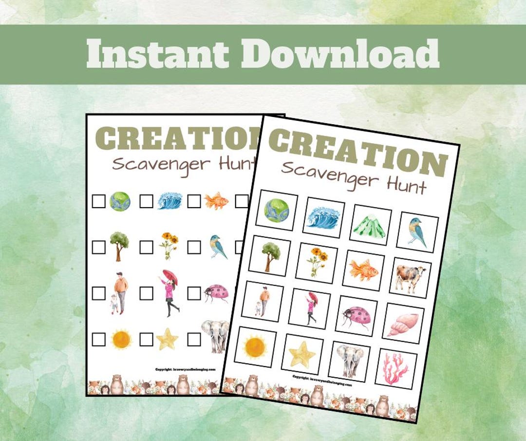Creation Scavenger Hunt | Creation Treasure Hunt | Bible Games for Kids ...