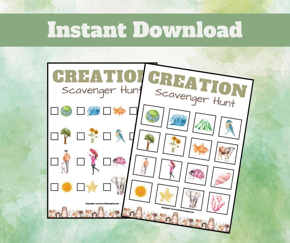 Creation Scavenger Hunt | Creation Treasure Hunt | Bible Games for Kids ...