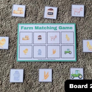 Farm Matching Game: Preschool Printable Activity (digital Download) - Etsy