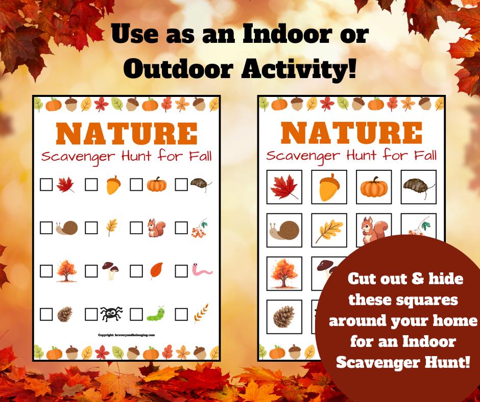 Fall Scavenger Hunt Printable Download, Fall Scavenger Hunt Printable ...