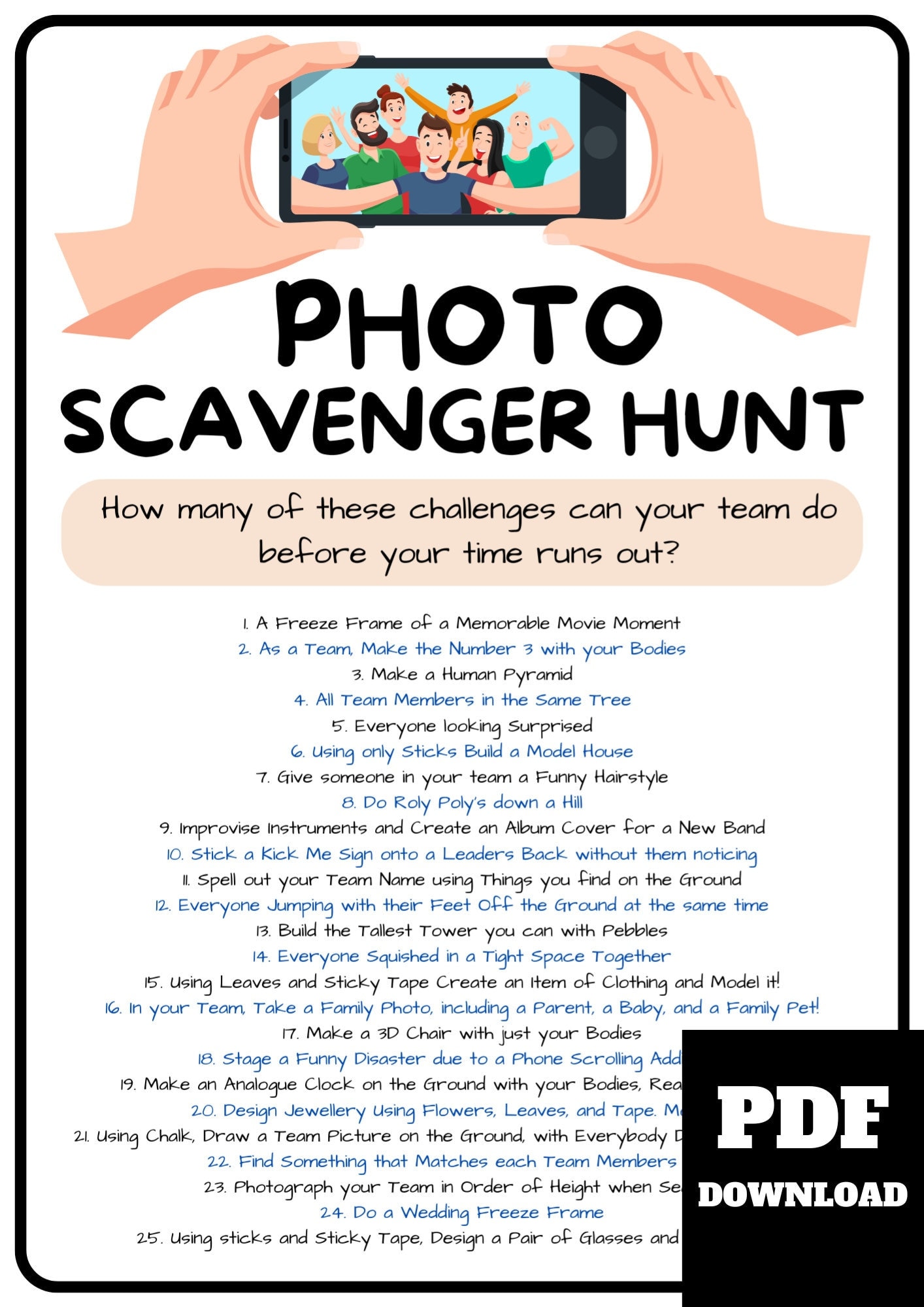 Photo Scavenger Hunt Printable for Kids - Etsy