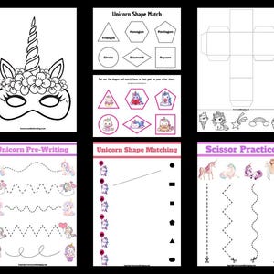 Unicorn Preschool Activity Bundle: Busy Book, Scavenger Hunt, Crown ...