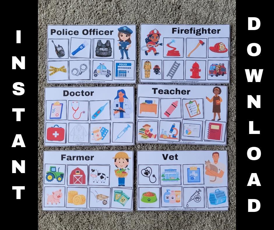 Community Helpers Matching Game | Community Helpers Sort Printable ...