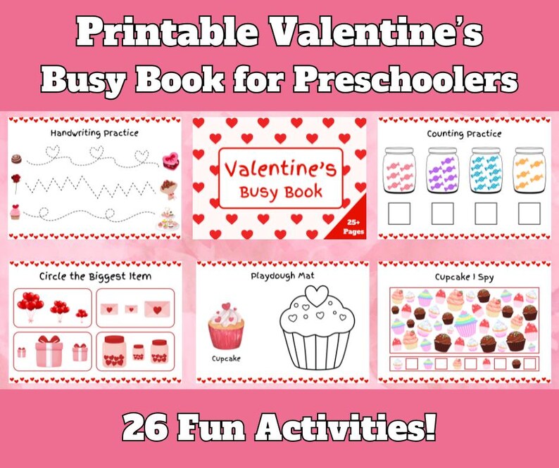 Preschool Valentines Day Busy Book Printable, Learning Binder ...