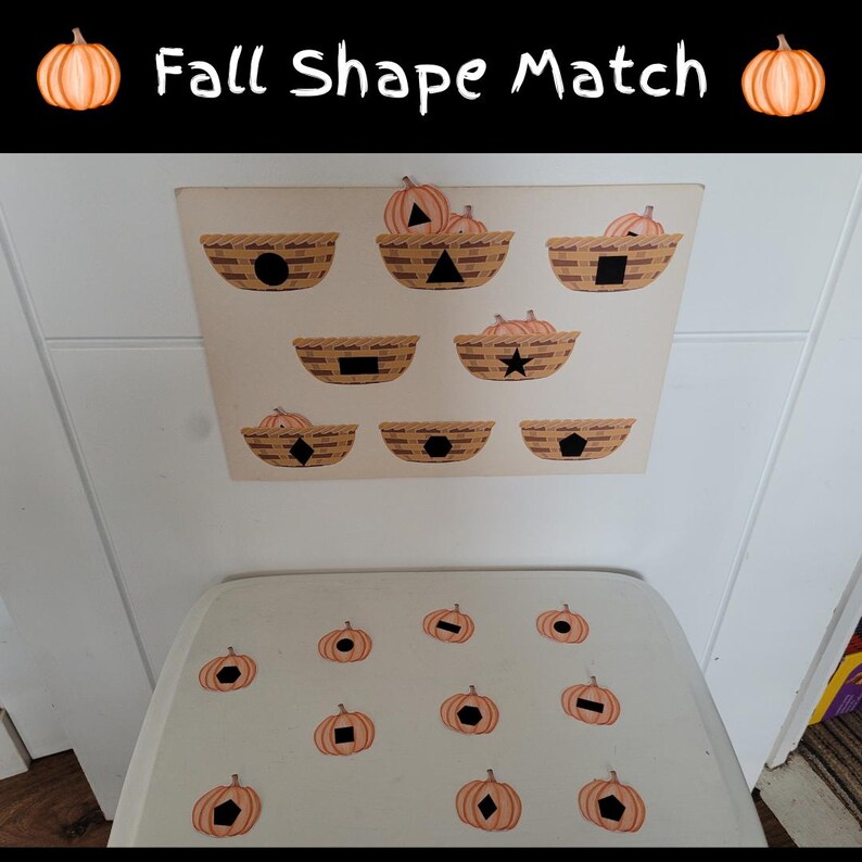 Pumpkin Shape Match Activity | Toddler Fall Activity | Preschool Fall ...