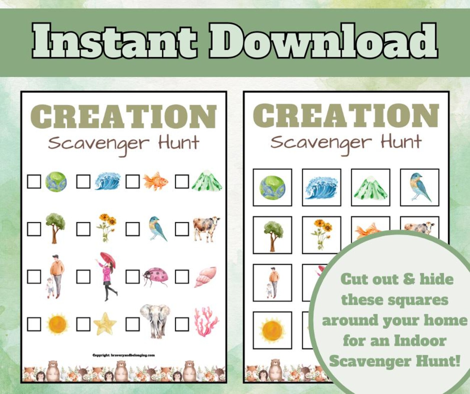 Creation Scavenger Hunt | Creation Treasure Hunt | Bible Games for Kids ...
