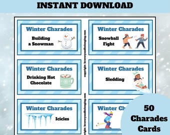 Winter Charades Game, Party, Printable, Family Activities, Classroom ...