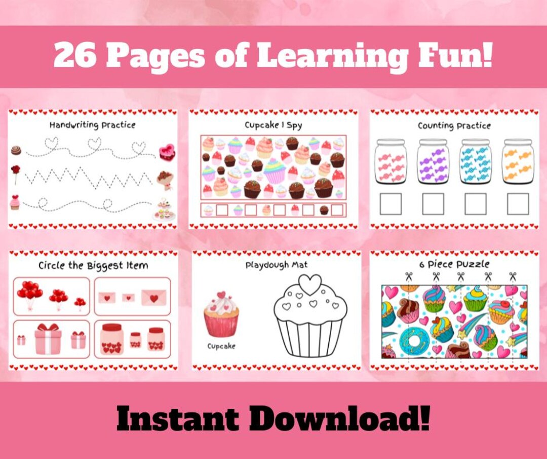 Preschool Valentines Day Busy Book Printable, Learning Binder ...