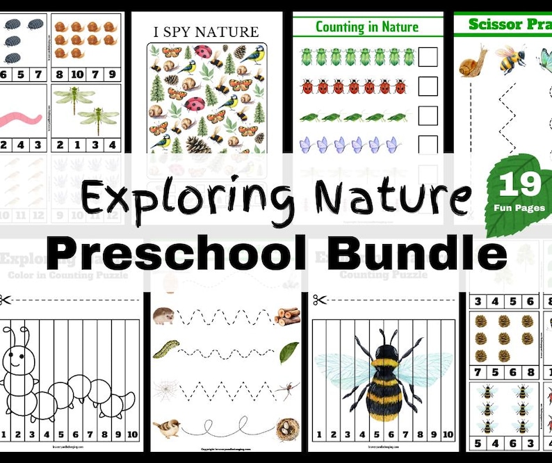 Nature Preschool Activities Bundle - Etsy