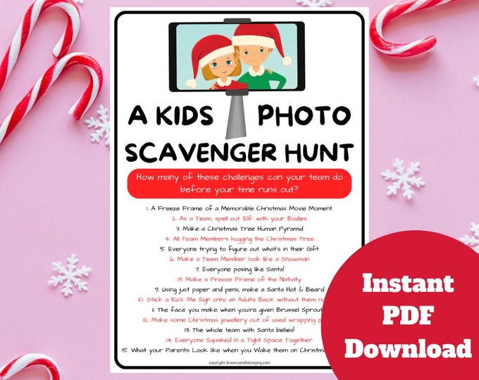 Christmas Photo Scavenger Hunt | Kids Christmas Activity | Kids ...