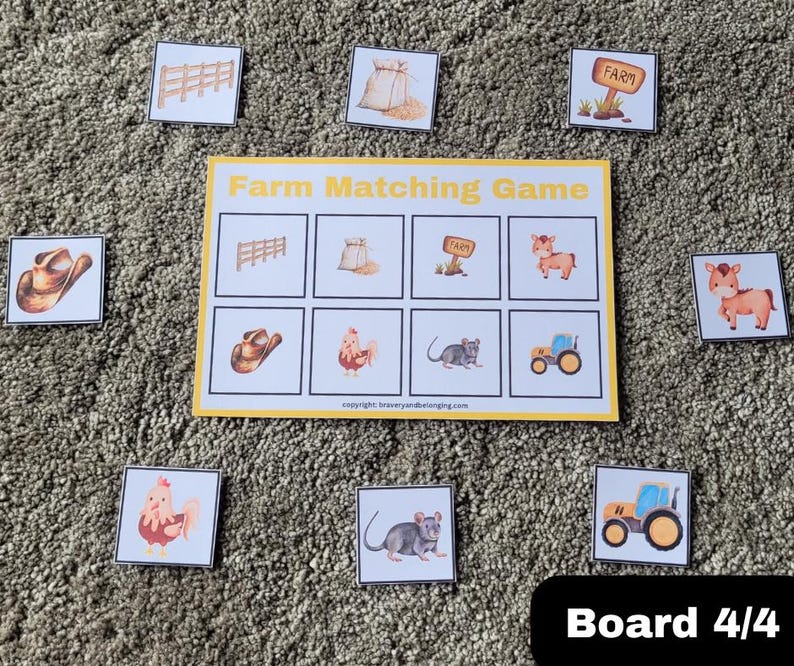 Farm Matching Game: Preschool Printable Activity (digital Download) - Etsy