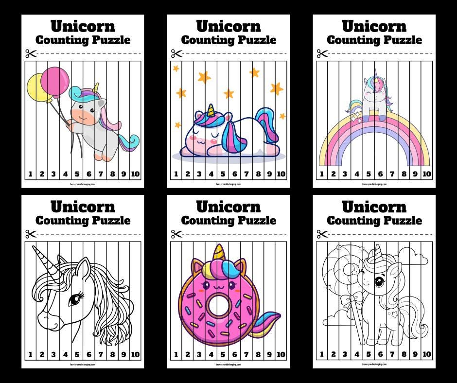 Unicorn Preschool Activity Bundle: Busy Book, Scavenger Hunt, Crown ...