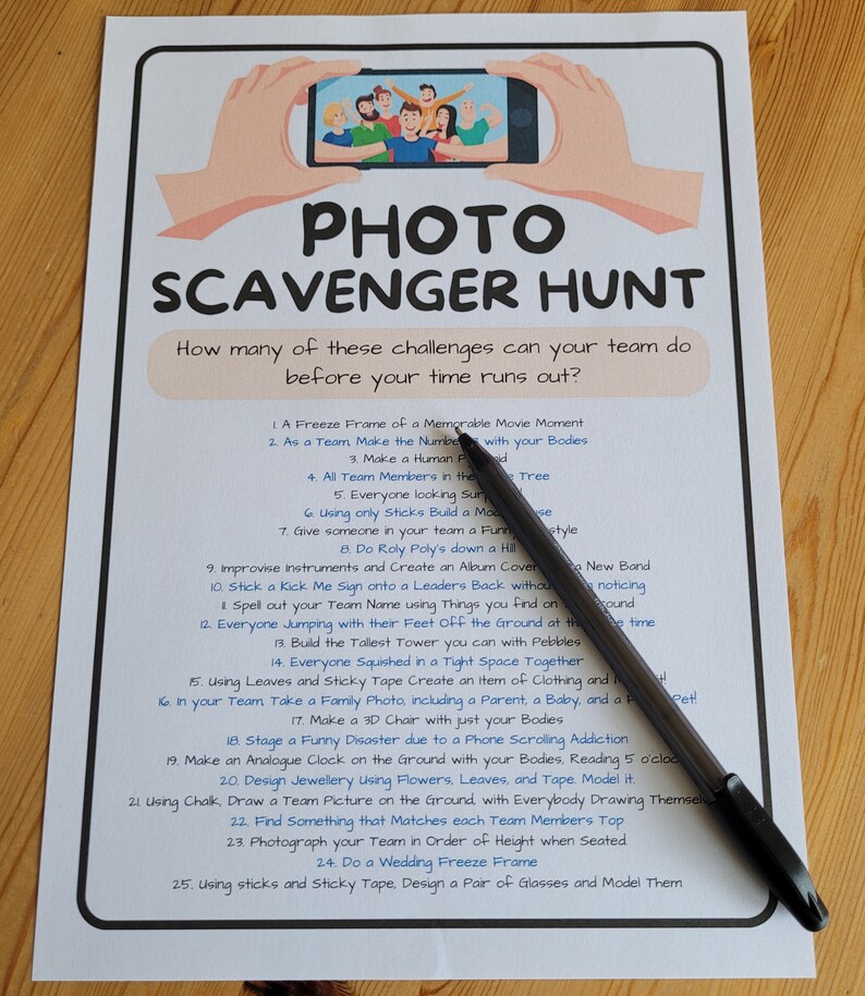 Photo Scavenger Hunt Printable for Kids - Etsy