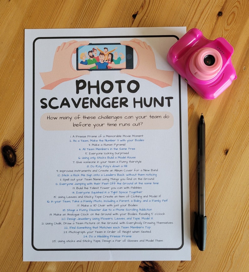 Photo Scavenger Hunt Printable for Kids - Etsy