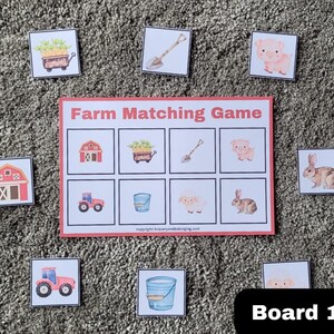 Farm Matching Game: Preschool Printable Activity (digital Download) - Etsy