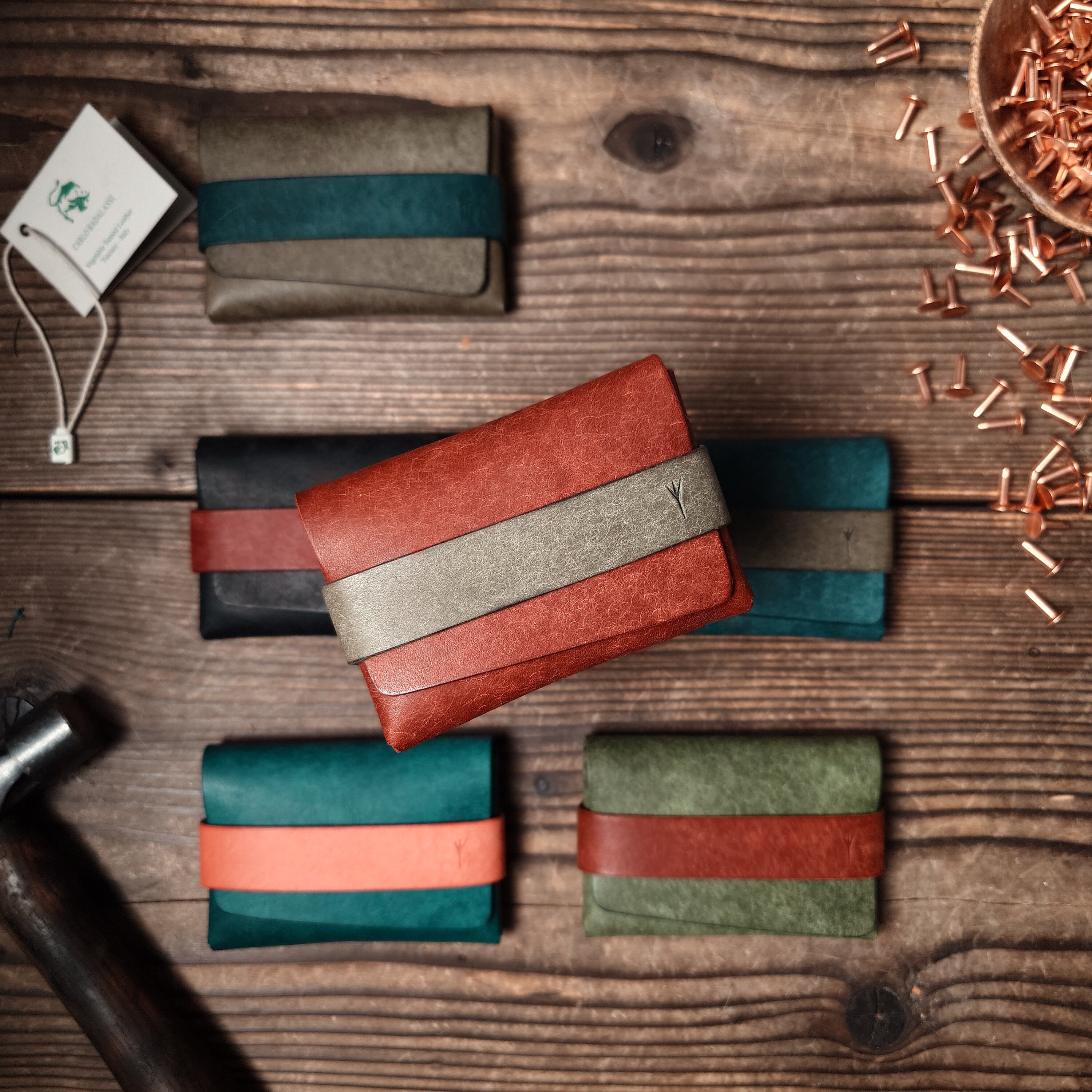 Handmade Italian Leather Flap Card Holder Front Pocket Wallet - Etsy