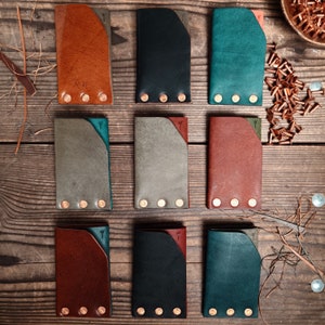 Handmade Italian Leather Card Holder Front Pocket Wallet - Etsy