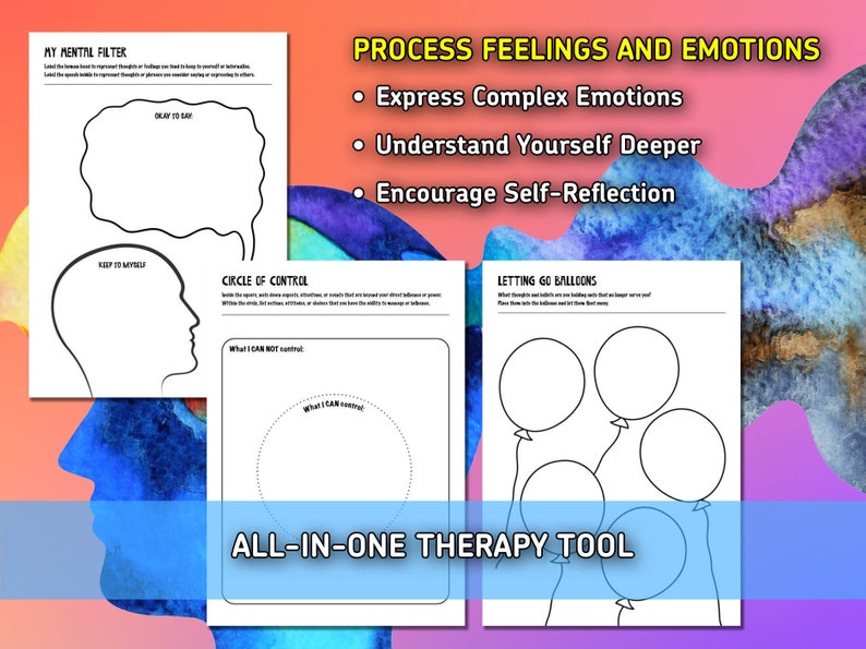 Art Therapy Worksheet Workbook CBT Therapy Counseling Mental Health ...