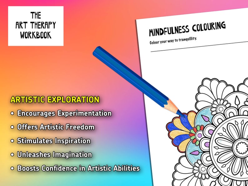 Art Therapy Worksheet Workbook CBT Therapy Counseling Mental Health ...