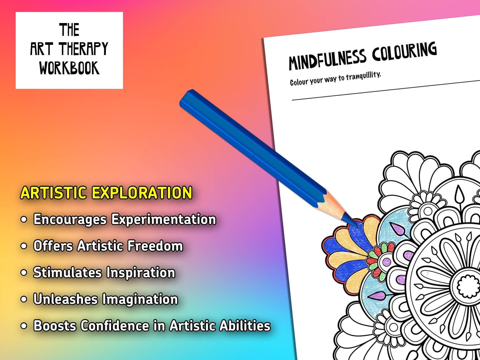 Art Therapy Worksheet Workbook CBT Therapy Counseling Mental Health ...