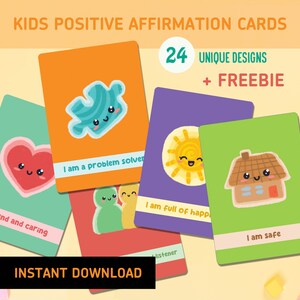 Children's Affirmation Cards | Kids | Digital Download | Mental Health ...