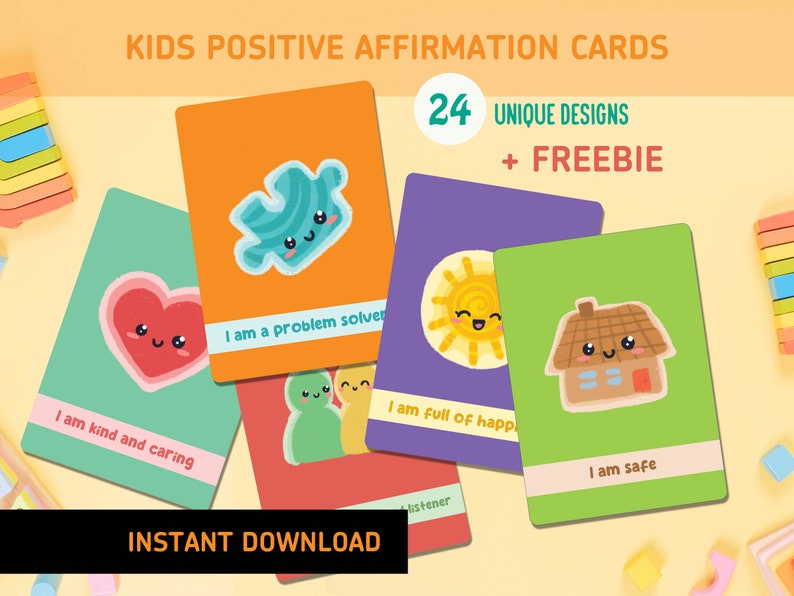 Children's Affirmation Cards Kids Digital Download Mental Health ...