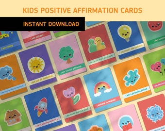 Children's Affirmation Cards | Kids | Digital Download | Mental Health ...