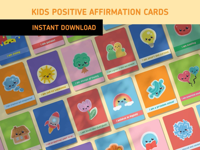 Children's Affirmation Cards | Kids | Digital Download | Mental Health ...