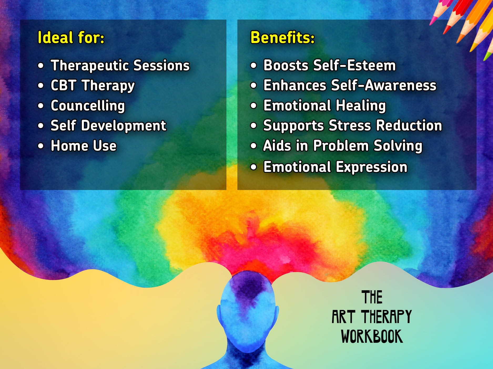 Art Therapy Worksheet Workbook CBT Therapy Counseling Mental Health ...