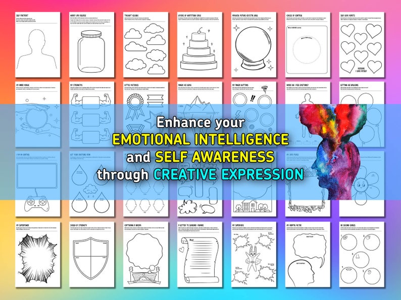 Art Therapy Worksheet Workbook CBT Therapy Counseling Mental Health ...