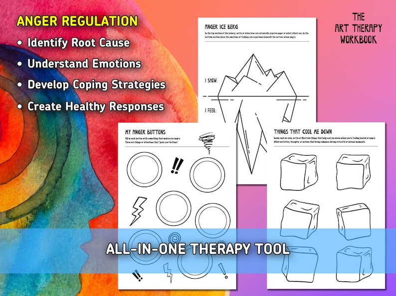 Art Therapy Worksheet Workbook CBT Therapy Counseling Mental Health ...